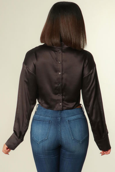 Satin Love Top-Black – Samira's Closet